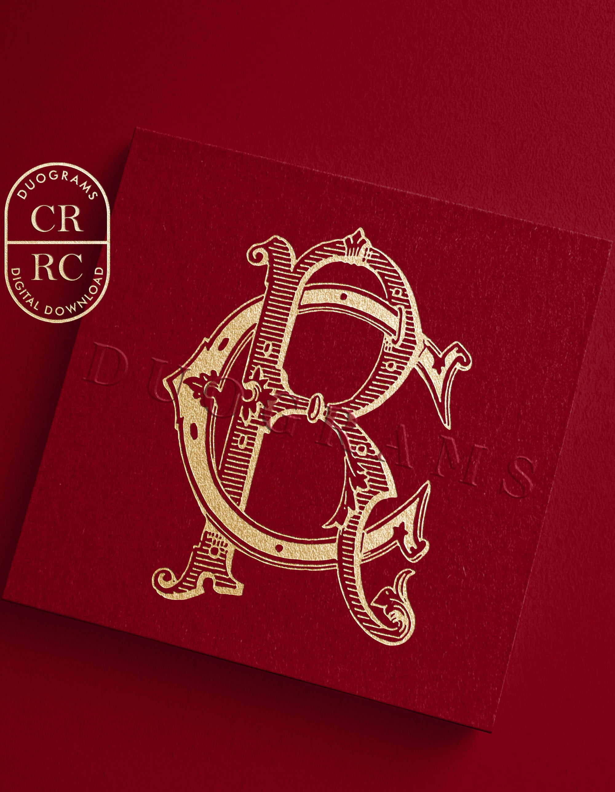 Vintage Monogram Logo Design CR RC Digital Download C R - Etsy