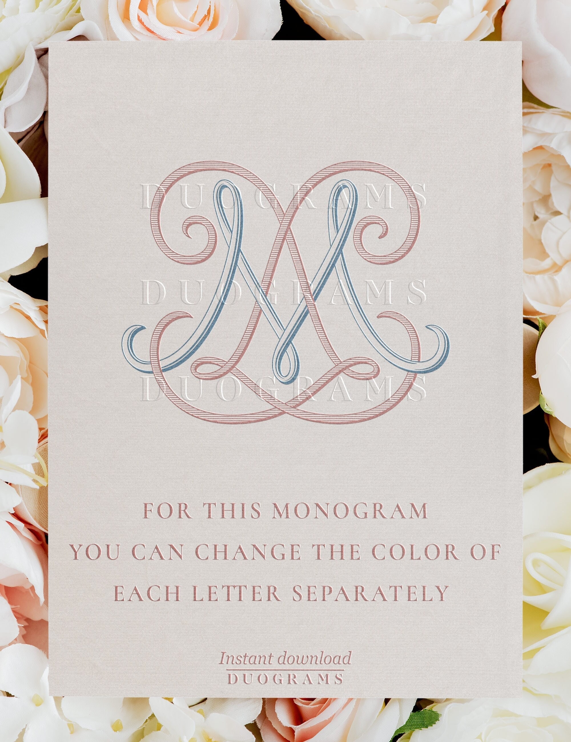 Wedding Monogram Logo ML LM Monogram Wreath SVG - Etsy