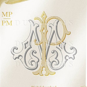 Vintage Wedding Monogram Logo MP Digital Download PM - Etsy