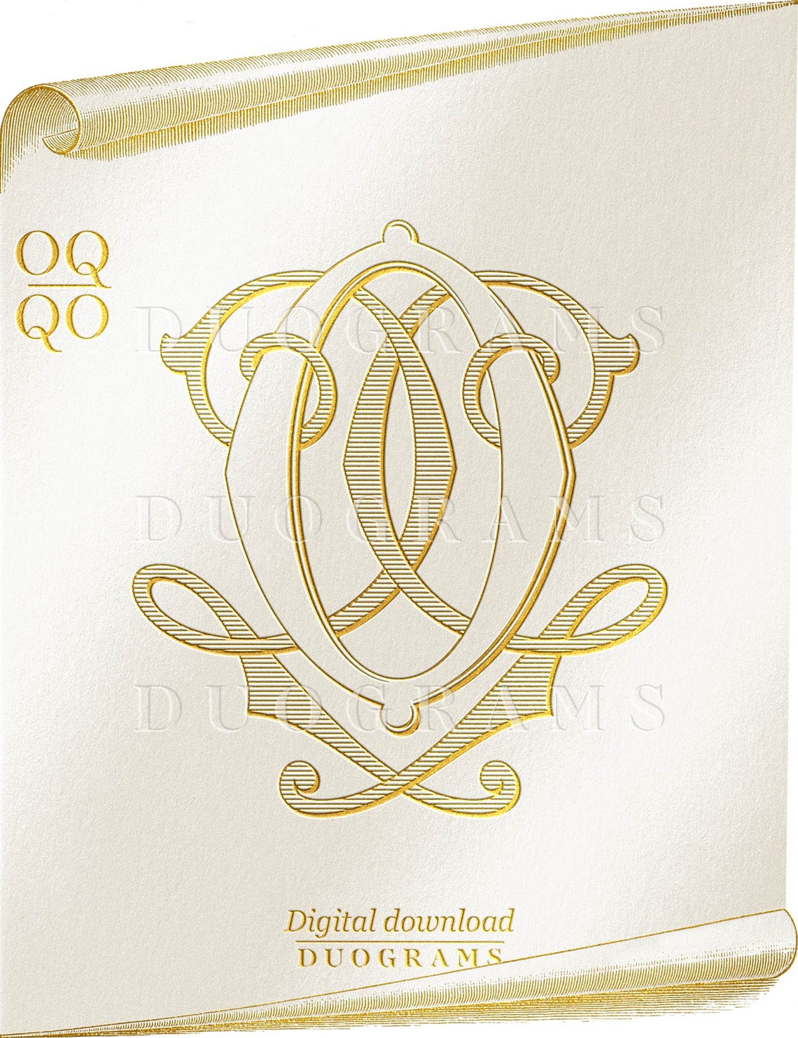OQ QO Wedding Monogram Logo Design O Q Q O Two Letter Monogram Initials ...
