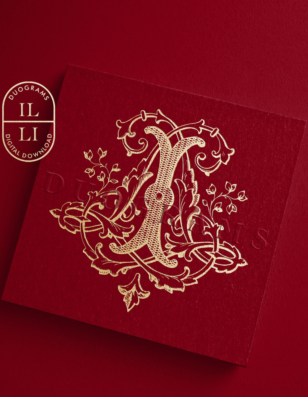 IL LI Two Letter Monogram I L Monogram Letters + 2 Free Wreath SVG - Etsy