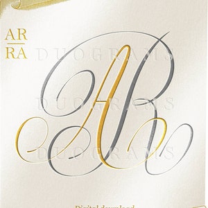 Vintage Monogram Logo AR RA Monogram Wreath SVG Digital Download - Etsy