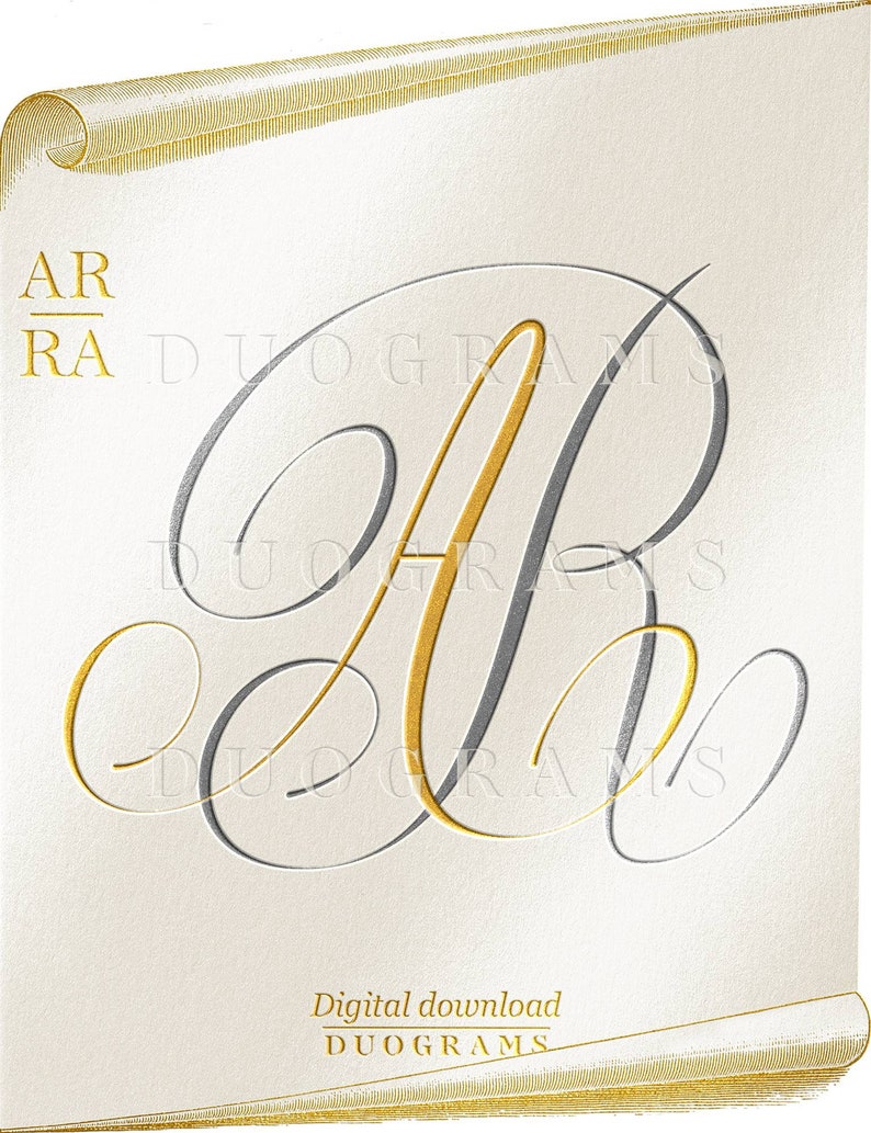Vintage Monogram Logo AR RA Monogram Wreath SVG Digital Download - Etsy