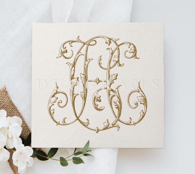 CH HC Vintage Monogram Logo Design C H Digital Download SVG - Etsy