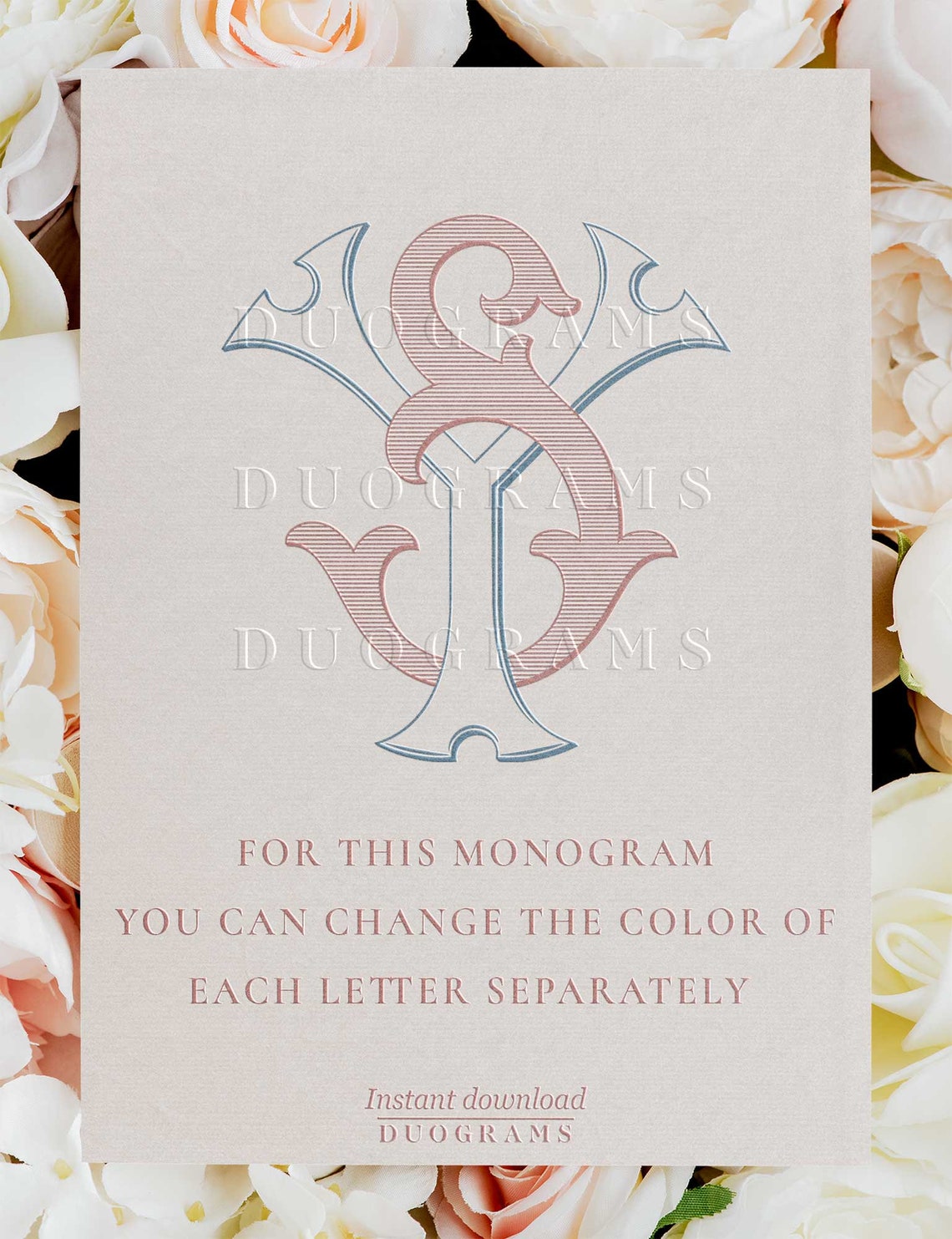 SY YS Wedding Monogram Logo Design SVG 2-letter Monogram S Y Digital ...