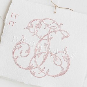 IT JT Vintage Wedding Monogram Logo Designs Ti Two Letter Monogram TJ ...