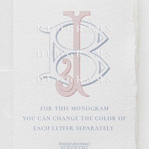Interlocking Vintage Monogram BJ or JB Two Letter Monogram Logo Design ...