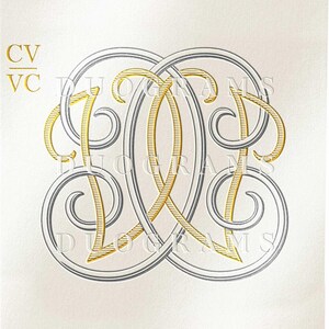 Vintage Wedding Monogram CV VC Monogram Wreath SVG - Etsy