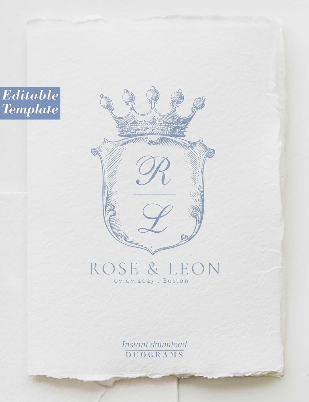 Wedding Crest Logo Design | Family Crest | Wedding Monogram Logo ...