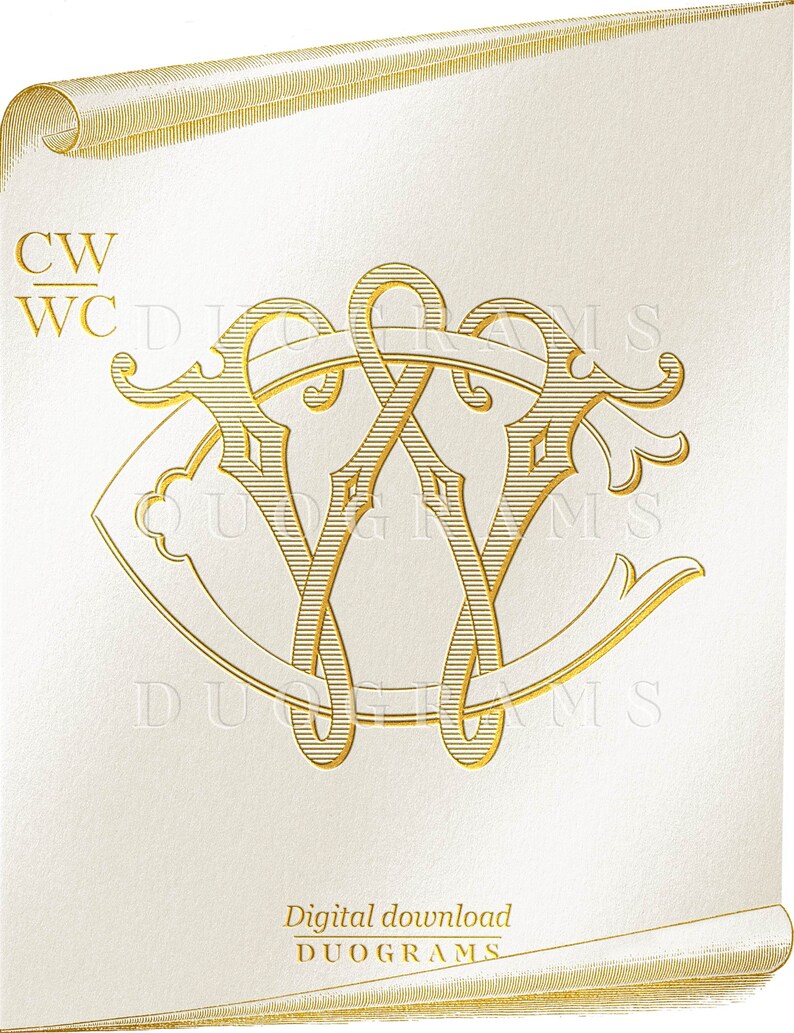 CW WC Wedding Monogram Logo Designs C W + 2 Free Wreath SVG - Etsy