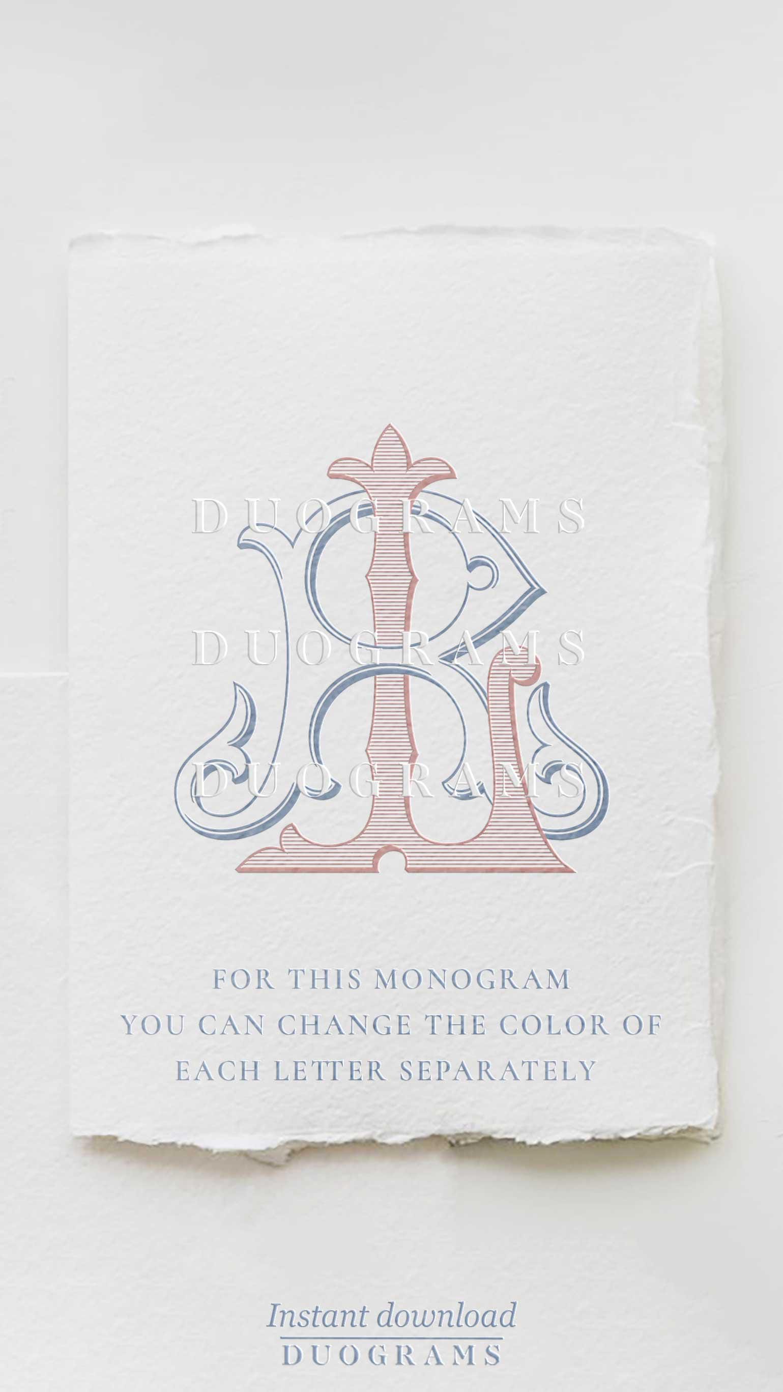 LR Vintage Monogram Logo RL Classic Monogram L R Interlocking Monogram ...