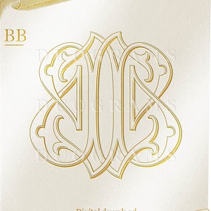 Double B Vintage Monogram Logo Design BB Digital Download B B + 2 Free ...