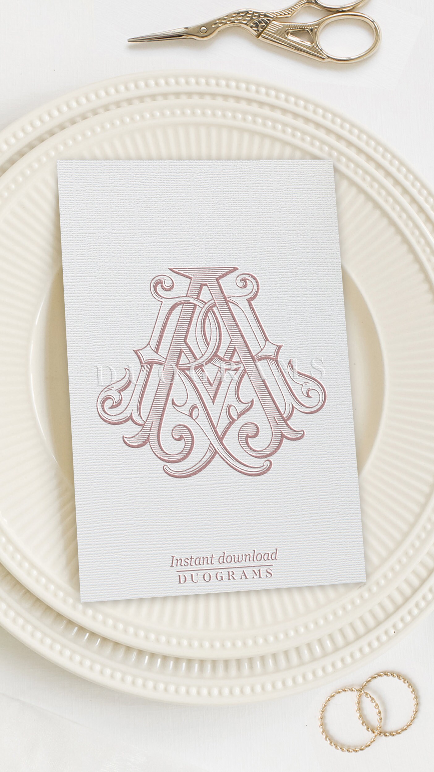 Two Letter Monogram AR or RA Interlocking Wedding Monogram Logo Design ...