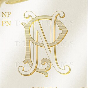 NP Vintage Wedding Monogram Logo PN Digital Download - Etsy