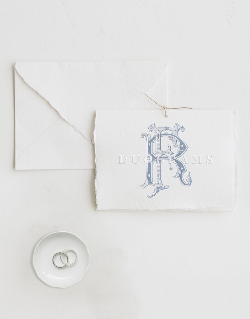 Vintage Wedding Monogram FR or RF Logo Design F R Two Letter Monogram ...