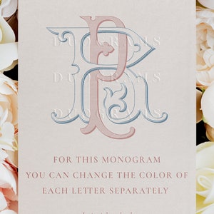 Vintage Wedding Monogram Logo PR RP Digital Download - Etsy
