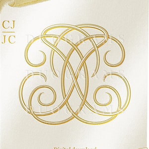 Wedding Monogram Logo Design CJ JC Monogram Wreath SVG Digital Download ...