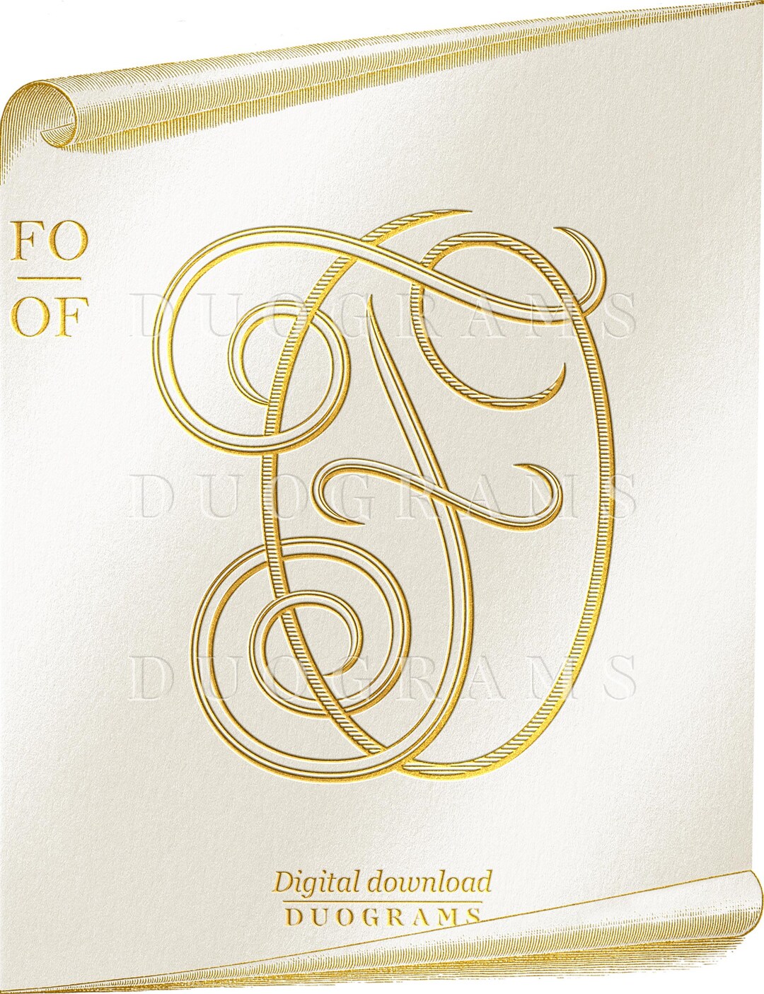 Wedding Monogram Logo Design FO OF Monogram Wreath SVG Digital Download ...