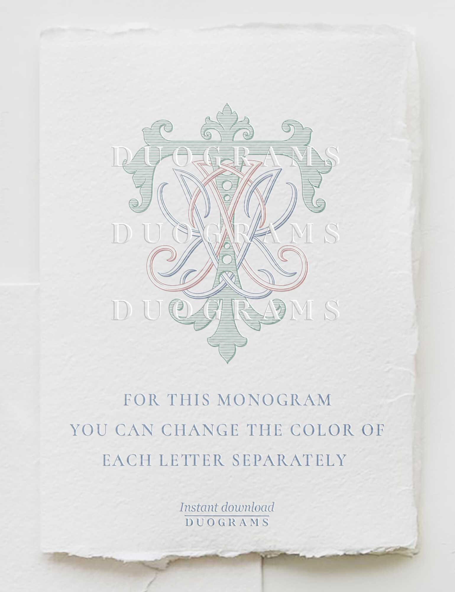 3 Letter Monogram Logo JKT or KTJ or TJK Interlocking Wedding Monogram ...