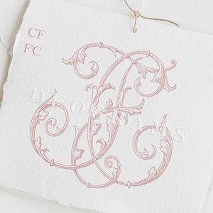 CF FC Vintage Wedding Monogram Logo Design F C Digital Download 2 ...