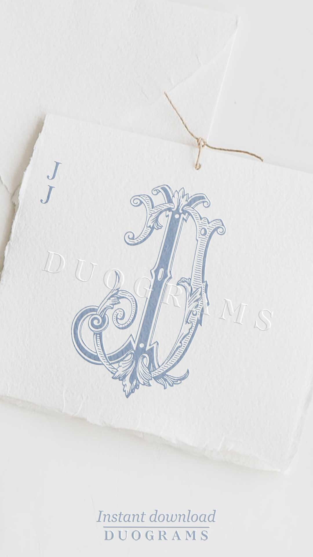 Double J Monogram Logo JJ Interlocking Monogram Design J J Wedding ...