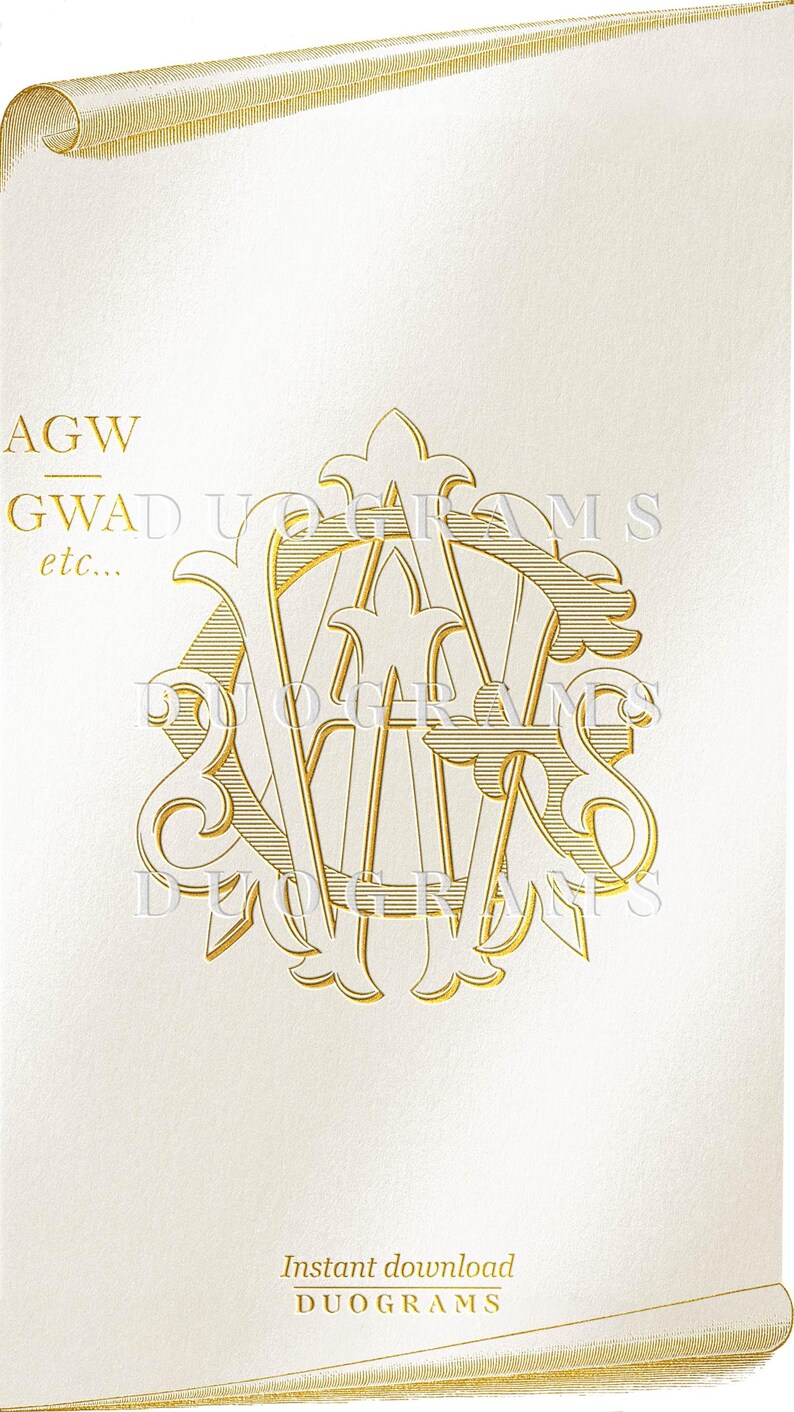 3 Letter Wedding Monogram AGW Instant Download AWG WAG... - Etsy