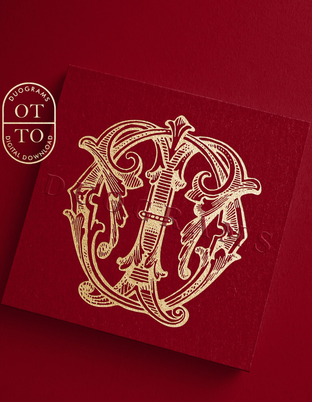 OT TO Vintage Monogram Logo Design O T Monogram Letters + 2 Free Wreath ...