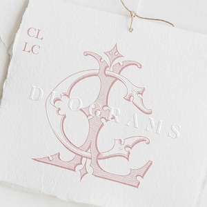 Wedding Monogram CL LC Two Letter Monogram Logo Design C L Wedding ...