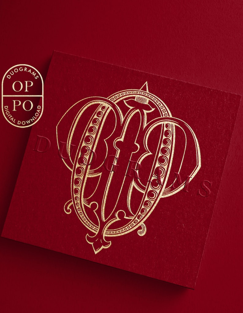 Wedding Monogram OP or PO Logo Design O P Two Letter Monogram SVG ...
