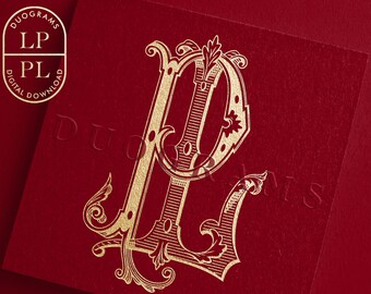 Vintage Wedding Monogram Logo LM or ML Two Letter Monogram, SVG & Png ...