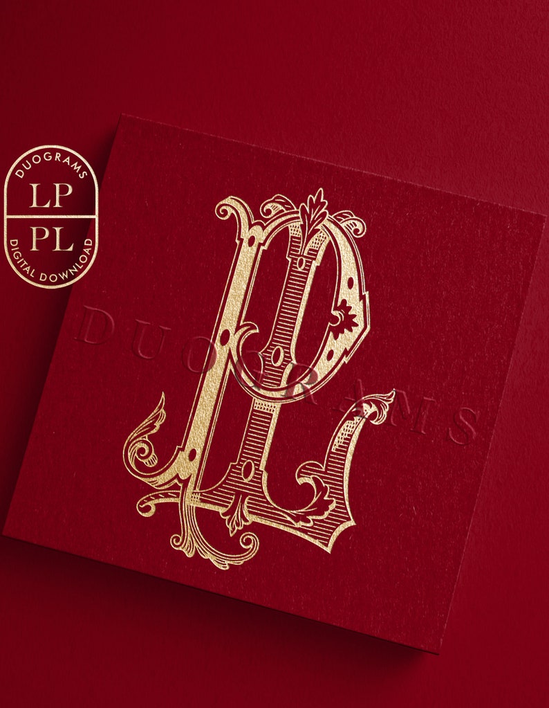 LP PL Vintage Wedding Monogram Logo Design L P Two Letter Monogram SVG ...