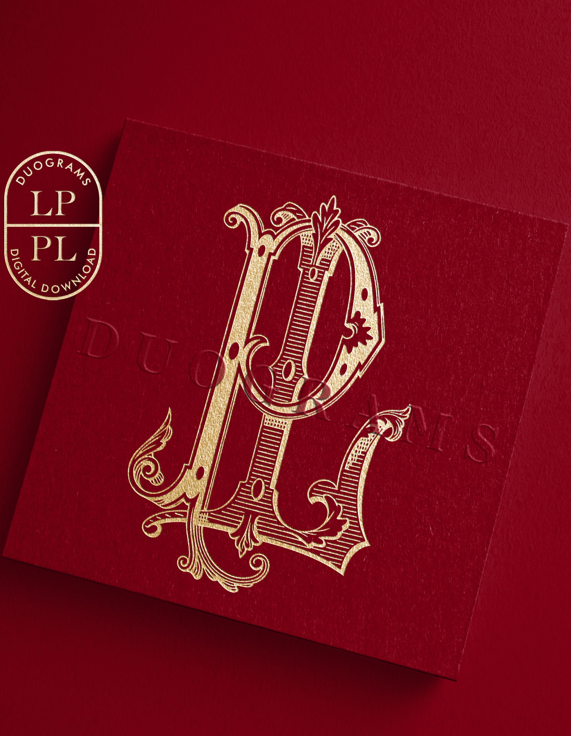 LP PL Vintage Wedding Monogram Logo Design L P Two Letter Monogram SVG ...