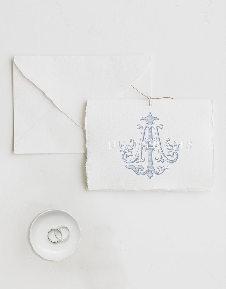 Vintage Wedding Monogram AJ or JA Logo Design A J Two Letter Monogram ...