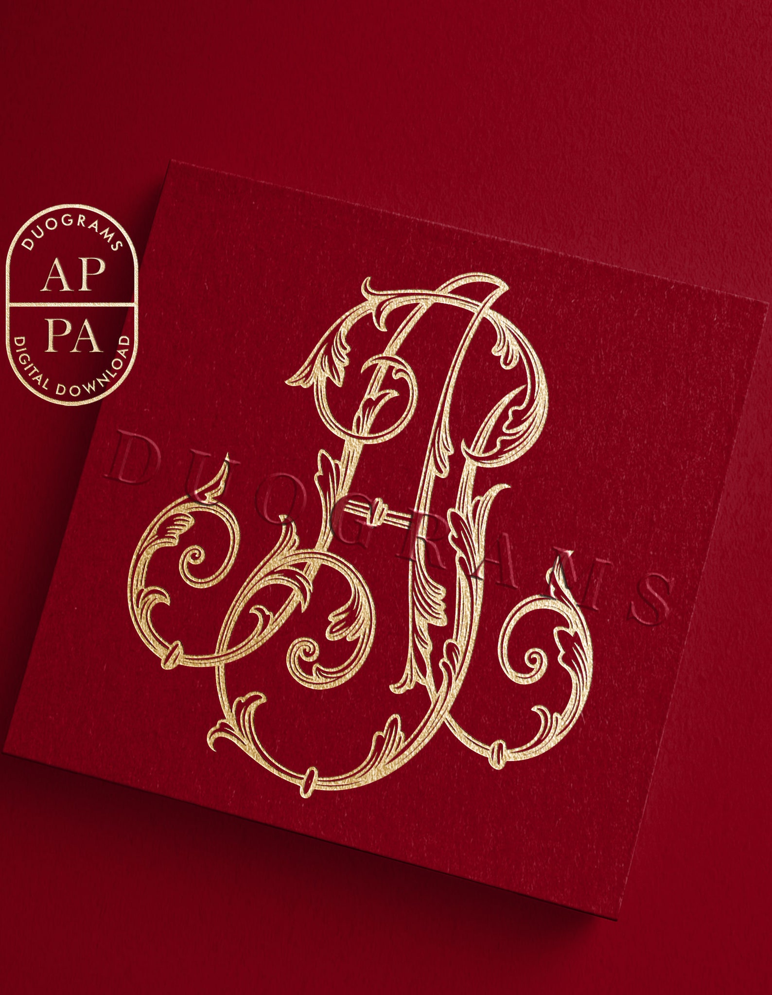 Elegant Wedding Monogram AP or PA Two Letter Monogram Logo Design SVG ...