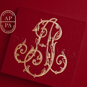 Elegant Wedding Monogram AP or PA Two Letter Monogram Logo Design SVG ...