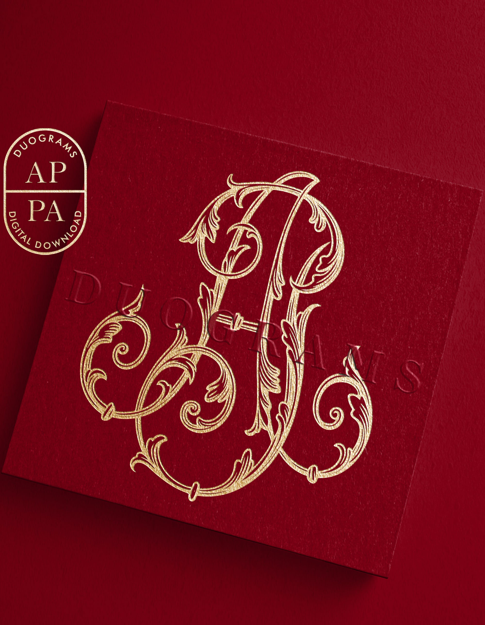 Elegant Wedding Monogram AP or PA Two Letter Monogram Logo Design SVG ...