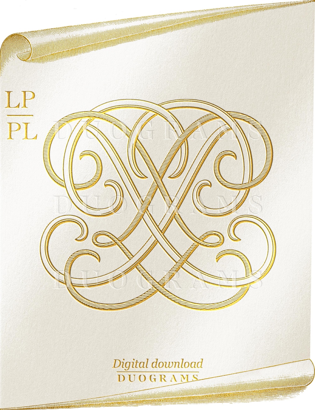 Wedding Monogram - LP - PL - Digital - Interlocking Monogram - SVG - Etsy