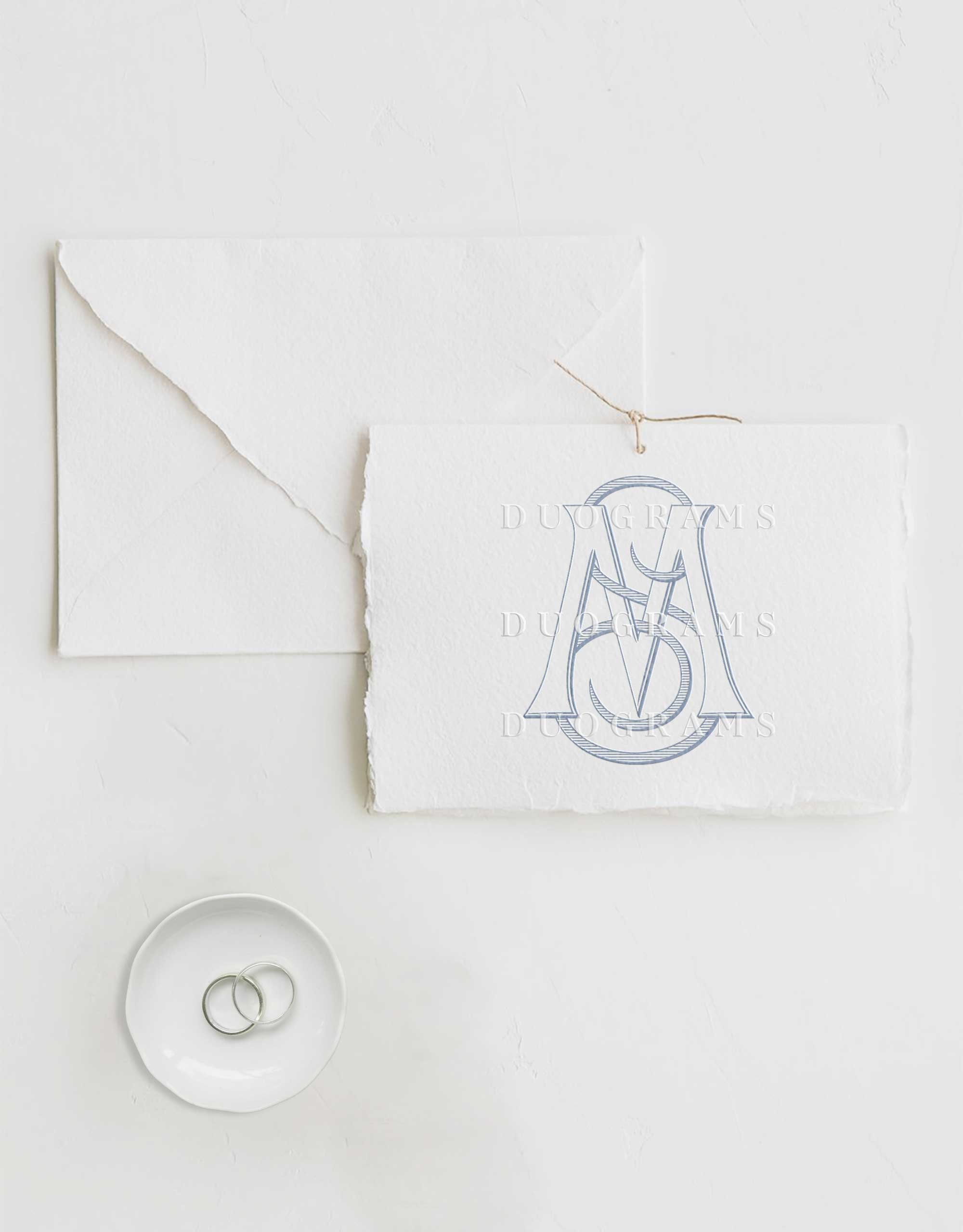 2 Letter Monogram MS or SM Wedding Monogram Logo Design M S Wedding ...
