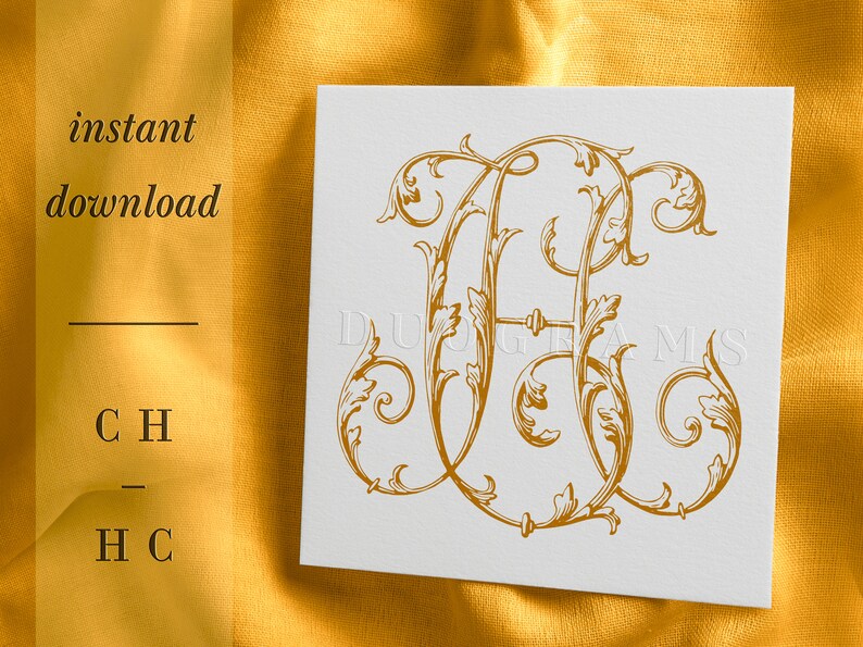 CH HC Vintage Monogram Logo Design C H Digital Download SVG - Etsy
