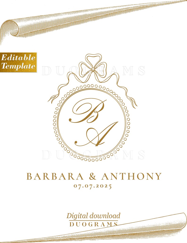 Custom Wedding Crest Logo Design | Wedding Monogram Logo | DIY Logo ...