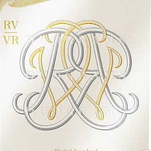 Wedding Monogram Logo Design RV VR Monogram Wreath SVG Digital Download ...