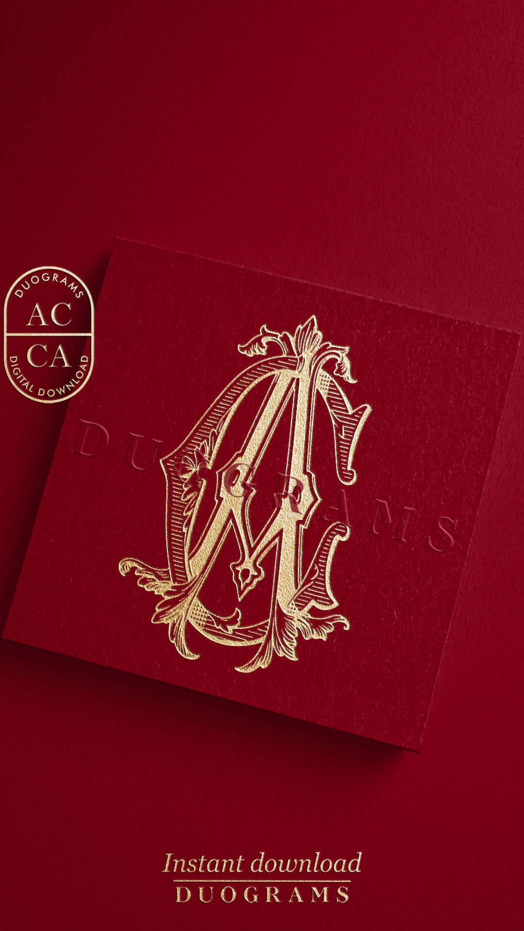 Two Letter Monogram Design AC or CA Interlocking Vintage Monogram ...