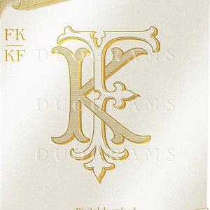 Wedding Monogram Logo Design FK KF Monogram Wreath SVG Digital Download ...