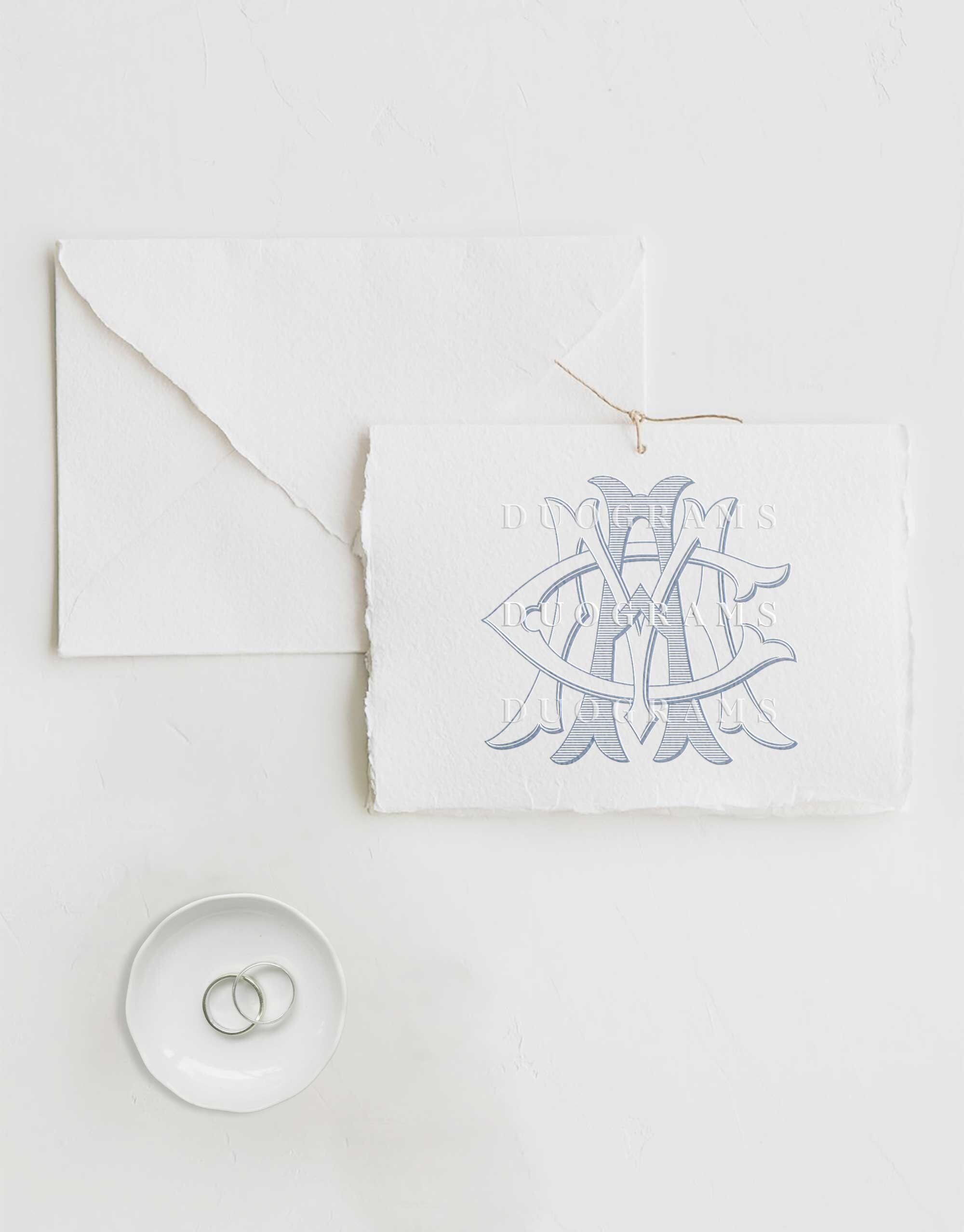 3 Letter Wedding Monogram Logo ACM or MCA or CMA Interlocking Monogram ...
