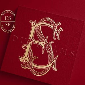 ES SE Vintage Wedding Monogram Logo Design SVG Two Letter Monogram E S ...