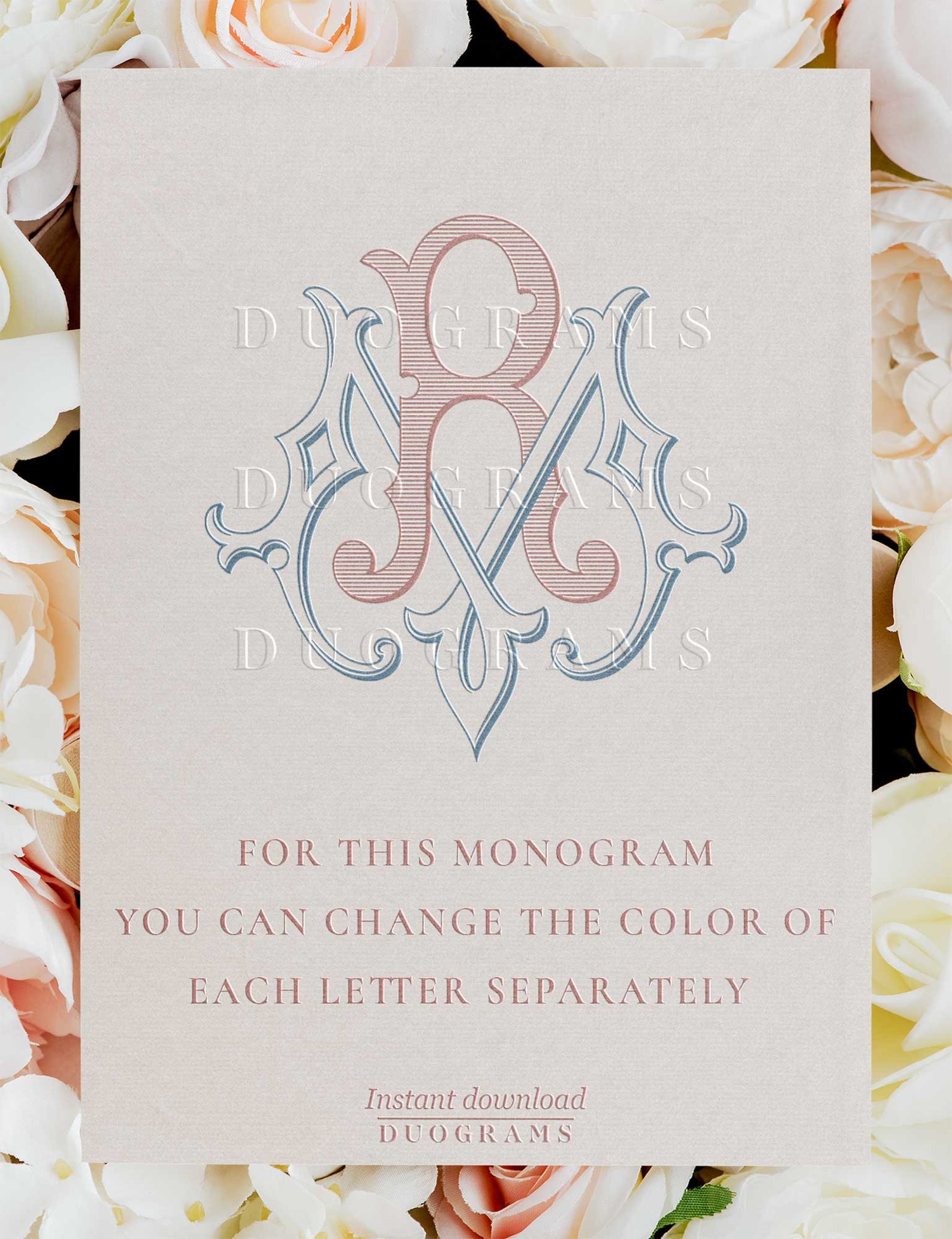 MR RM Wedding Monogram Logo Design SVG Digital Download + 2 Free Wreath ...