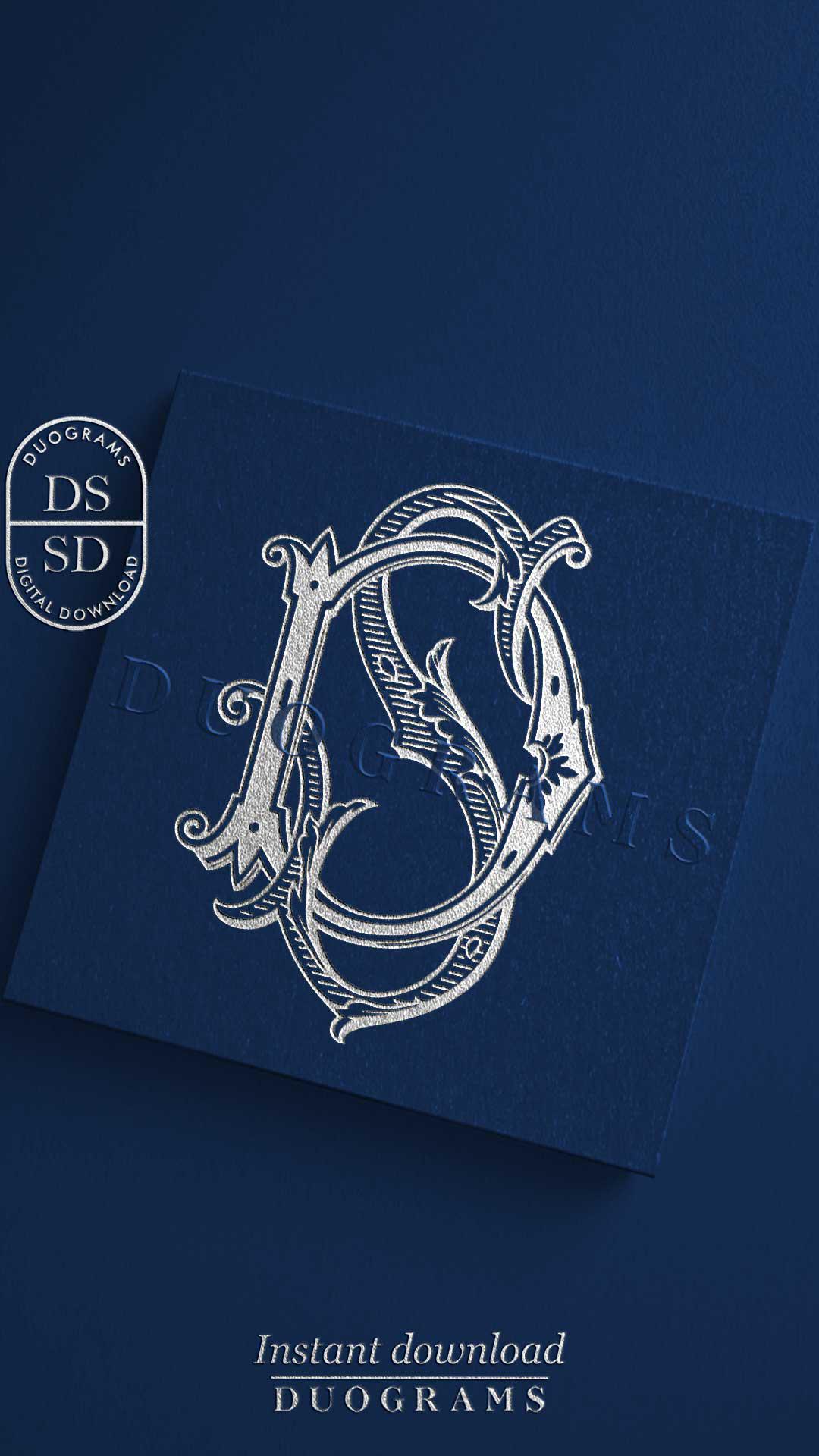 Interlocking Vintage Monogram DS or SD Two Letter Monogram Logo Design ...