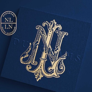 LN NL Vintage Wedding Monogram Logo Design SVG 2-letter Monogram L N ...