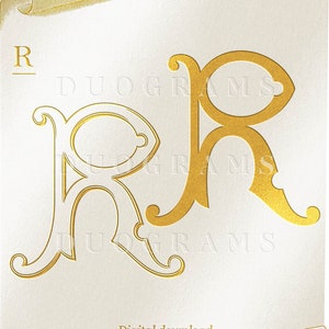 Vintage Wedding Monogram Logo R Monogram Wreath SVG - Etsy