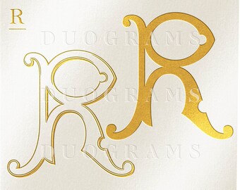 Vintage Wedding Monogram Logo R Monogram Wreath SVG - Etsy